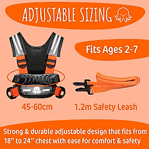 Hobbledehoo Active Child Harness, Safety Harness For Kids & Toddlers Aged 2-7 Years, Child Harness For Walking & Supporting SEN and Special Needs (Orange Harness with Leash)