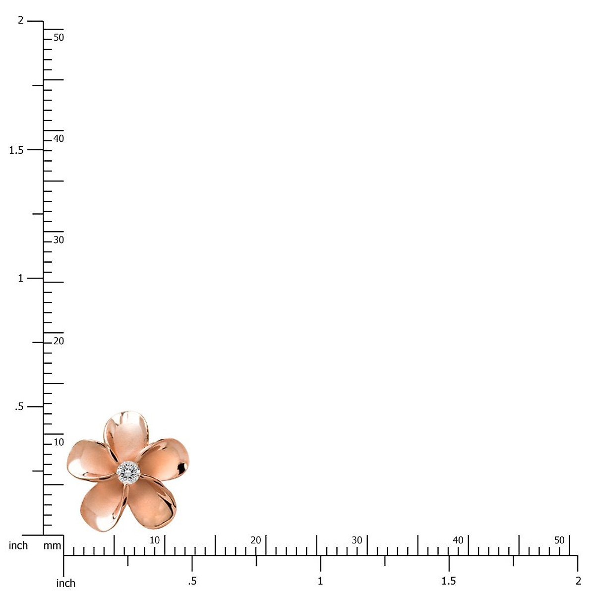 Honolulu Jewelry Company 14K Rose Gold Plated Sterling Silver CZ Plumeria Flower Nature Stud Earrings, 12mm