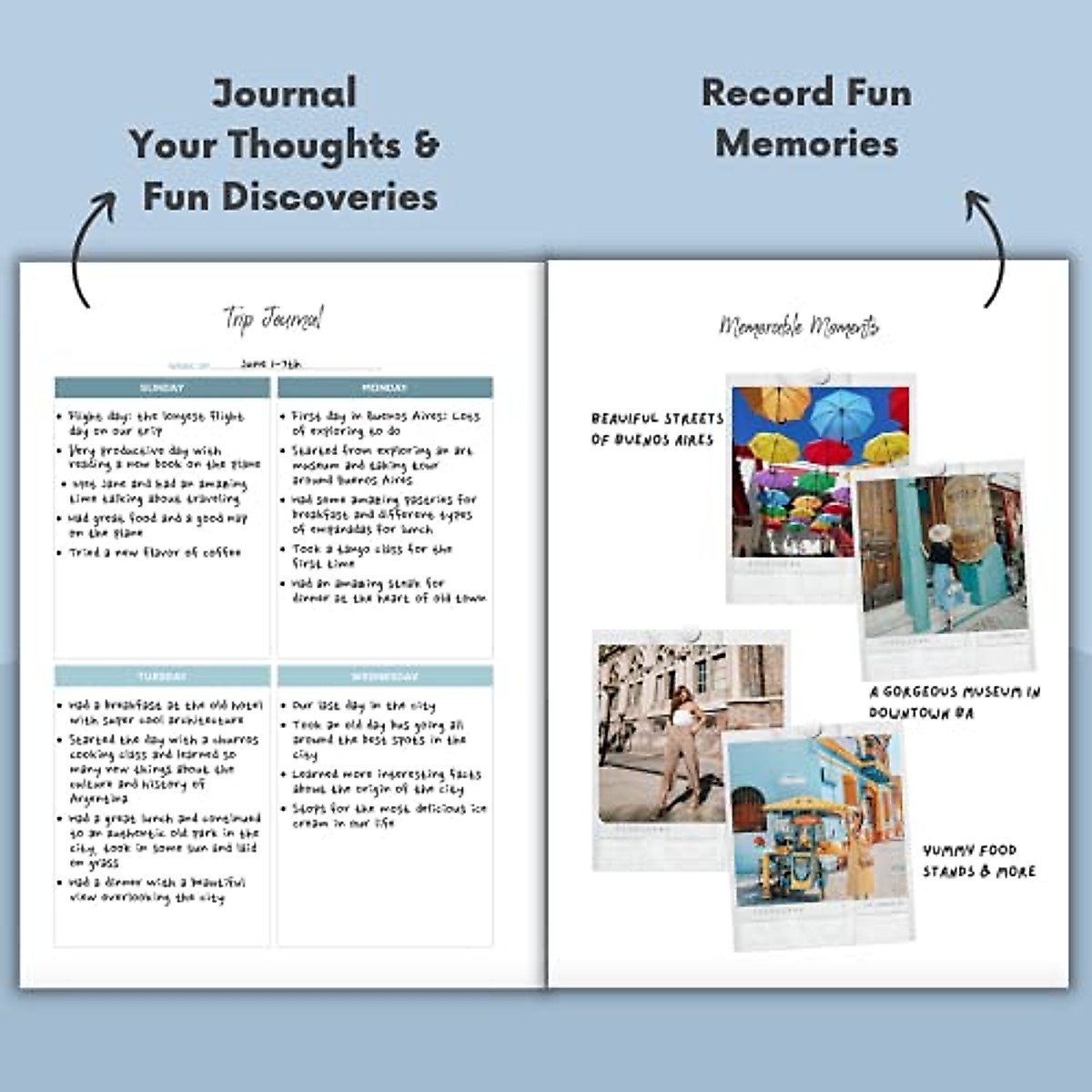 Lamare Travel Journal For Women - Cute Travel Notebook, Bucketlist, Roadtrip & Vacation Planner – Great and Fun Travel Planner Gift, Undated Travel Diary and Travel Planner Organizer for Women