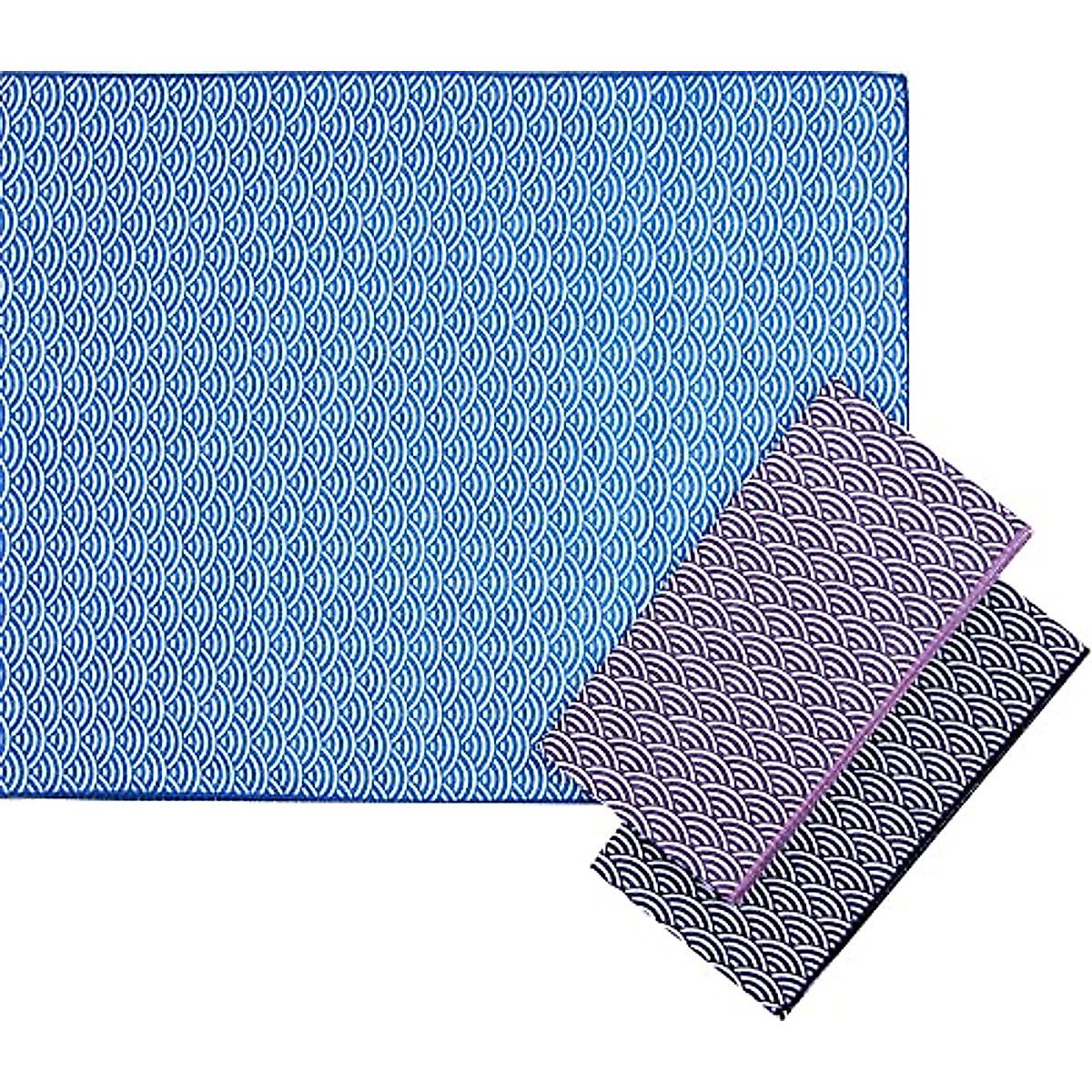 MIKURA Double Gauze Tenugui, Japanese Towel, Seigaiha (Navy)