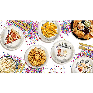 Birthday Galore Boots and Bubbly Bridal Shower Party Supplies Large 9" Paper Plates in Bulk 32 Piece
