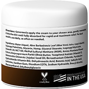 Medical Miracles Hemp Relief Cream - Ideal for Arthritis, Neuropathy, Muscles, Joints, Neck, Back, Elbows, Hands, Feet, and Knees - Proudly Made in USA (3000mg)
