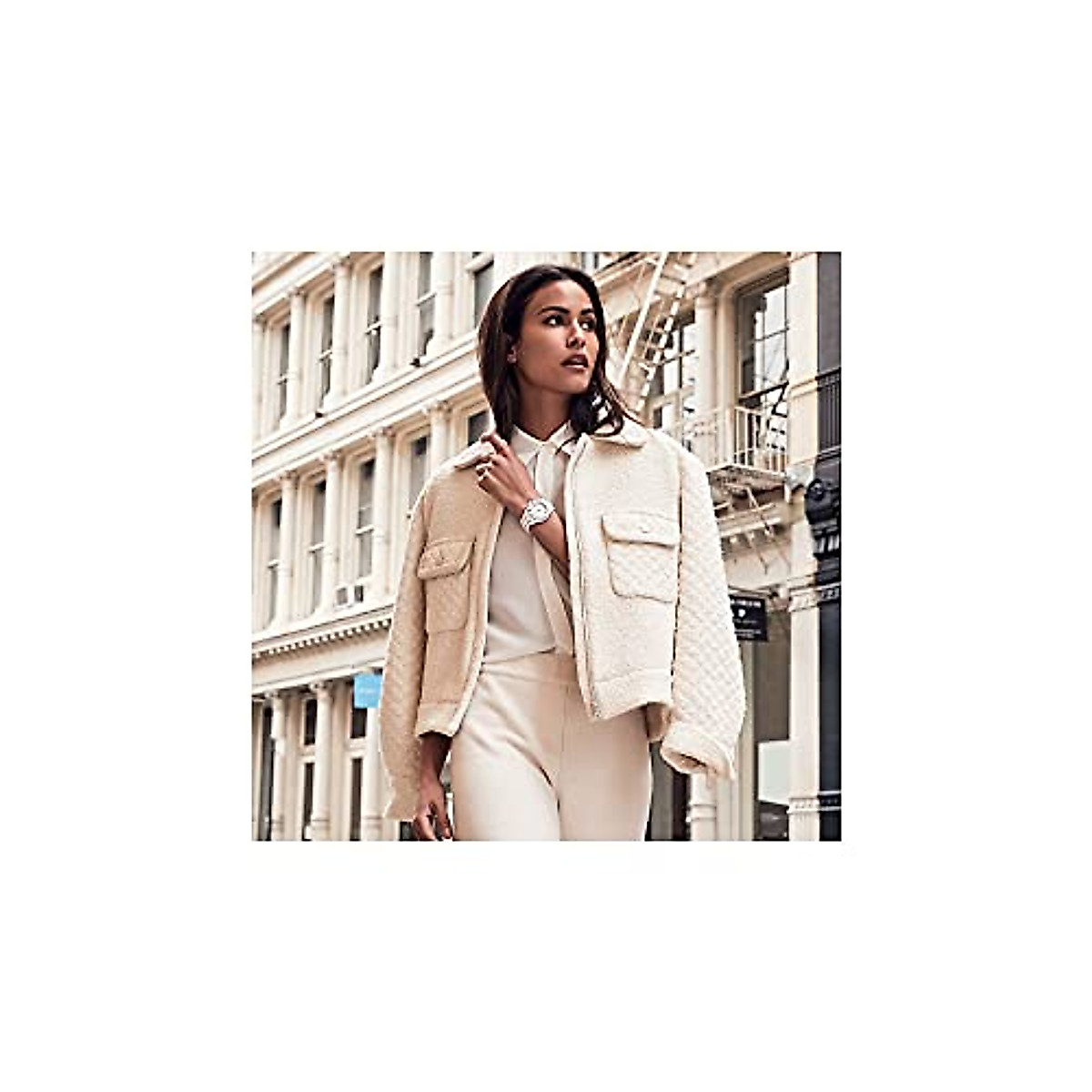 Bulova Ladies' Marine Star Diamond White Ceramic and Stainless 3-Hand Quartz Watch with White Mother-of-Pearl Dial and Sapphire Crystal Style: 98P172