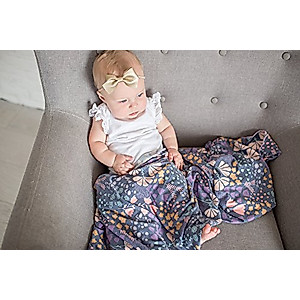 Large Premium Knit Baby Swaddle Receiving Blanket "Meadow" by Copper Pearl