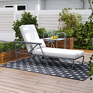 Novogratz 88063CWG1E Poolside Gossip Collection, Connie Outdoor Chaise Lounge, Gray