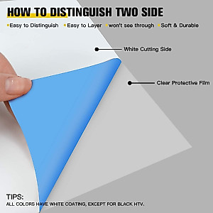 JANDJPACKAGING Heat Transfer Vinyl HTV Bundle 10"x12" - 25 Pack Assorted Colors HTV Vinyl, Iron On Vinyl for Cricut & Silhouette Cameo, Bonus Teflon for Heat Press Machine