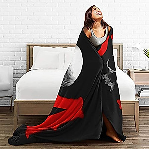 Daniesd Sons of Anarchy Throw Blanket Ultra-Soft Micro Fleece Blanket Warm Lightweight Bed Chair Couch Travel Blanket 50inchx40inch, Black