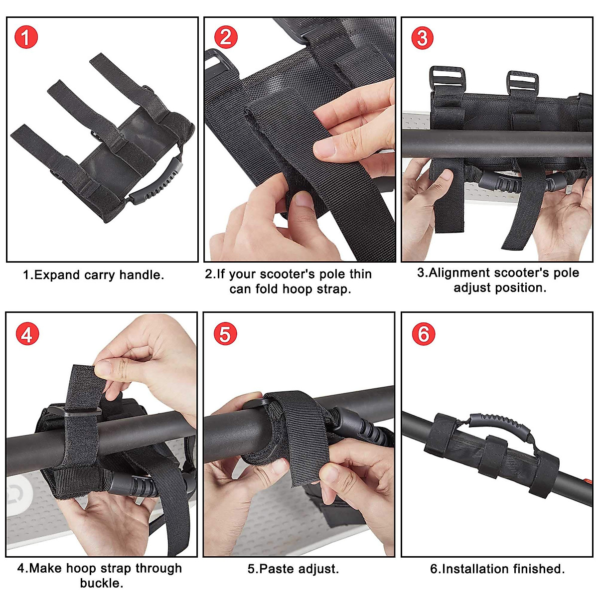 TOMALL Scooter Carry Handle Portable Hand Carrying Handle Straps Handles Bandage Compatible for M365 Pro ES1 ES2 ES3 ES4 Scooter