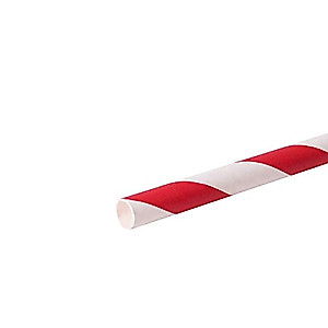 Karat Earth KE-C9452 5.25" Stir Unwrapped Paper Straw(Red Spiral)