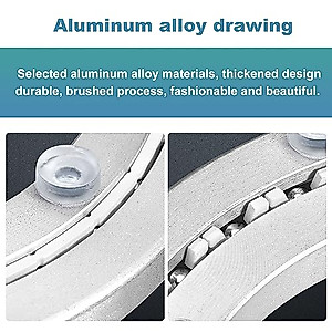 MECCANIXITY Aluminum Lazy Susan Turntable Ring Large Bearing Metal Rotating Turntable Bearings Swivel Plate Hardware 16 Inch Mute for Round Dining-Table Showcase Display Stand Services Silver