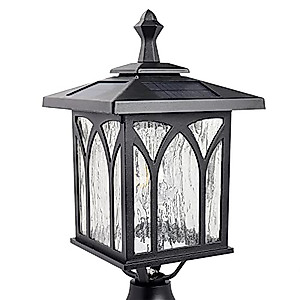 Kemeco ST4328Q Solar Post Light Outdoor Cast Aluminum LED Lamp Fixture with 3-Inch Fitter Base for Yard Garden Post Pole Pillar Mount Landscape Driveway