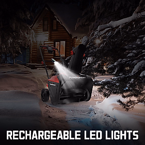 PowerSmart 21 Inch Electric Snow Blower - 120V 15 Amp, 2100 RPM, LED Light for Yard, Road
