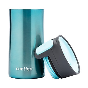 Contigo Pinnacle Autoseal Travel Mug, Stainless Steel Thermal Mug, Vacuum Flask, Leakproof Tumbler, Coffee Mug with BPA Free Easy-Clean Lid, 300 ml, Blue