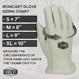 IRONCAT 6141 Kidskin TIG Welding Gloves – Medium, Kevlar Thread Welding Gloves with 4 in. Gold Cuff, Straight Thumb, Natural