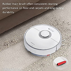 2 Set Rubber Main Roller Brush Replacement Parts Compatible for Roborock Q7/Q7 Max/Q7 Max+/S7/S7 MaxV/S7 MaxV Plus/S7 MaxV Ultra Robot Vacuum Cleaner Accessory Multi-Surface Rubber Brush