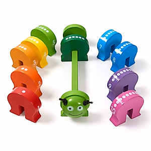 Melissa & Doug Counting Caterpillar - Classic Wooden Toy With 10 Colorful Numbered Segments