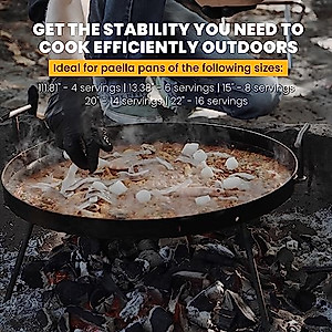 Machika Open Fire Tripod, Outdoor Fire Pit Cooking Stand, Round 50 cm Design, Portable, Cast Iron, Perfect for Camping, Backyards, Patios; Grill, Cook Over Campfire (20 Inch)