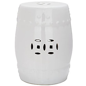 Safavieh Modern Ming Ceramic Decorative Garden Stool, White