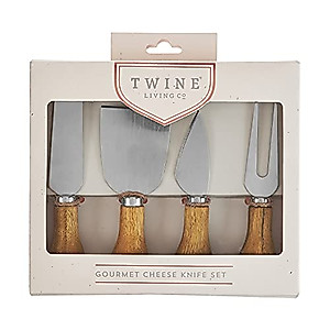 Rustic Farmhouse Gourmet Cheese Knives and Serving Tools by Twine – (4 Cheese Tools)