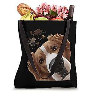 Funny Curious Dog English Shepherd Tote Bag
