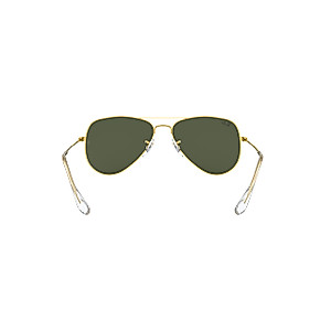 Ray-Ban RB3044 Aviator Small Metal Sunglasses, Gold/G-15 Green, 52 mm