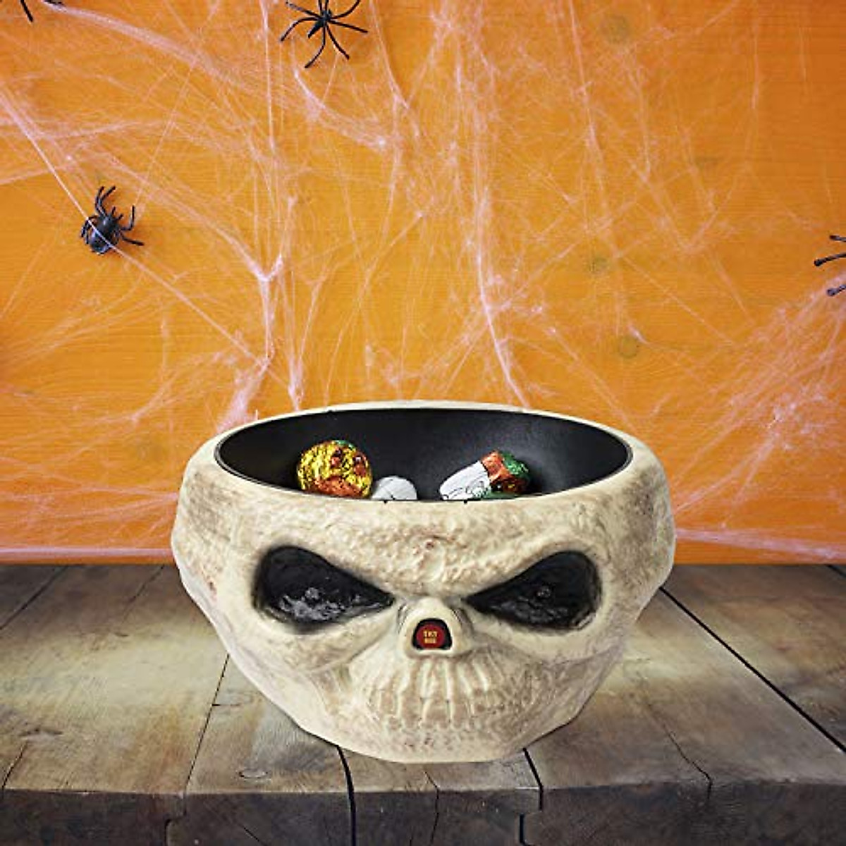 ITART Animated Halloween Candy Bowl Dish with Hand Spooky Decoration Props LED Eyes & Sound for Holloween Decor Treat or Trick Party Bar Table Decor