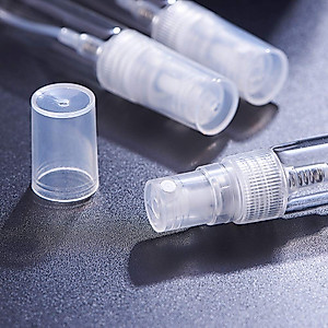 BENECREAT 25 Pack 10ml Small Glass Perfume Bottle Clear Fine Mist Spray Bottles for Essential Oils, Perfume and Cleaning Liquid