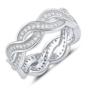 SILVERCLOSEOUT Sterling Silver Cz Infinity Eternity Ring - Size 7