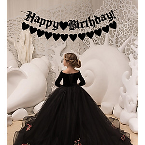 Gothic HAPPY BIRTHDAY Banner,Celebrate the occasion with this fun, quirky, alternative banner, Old English Gothic banners,for 20th 30th 40th Birthday