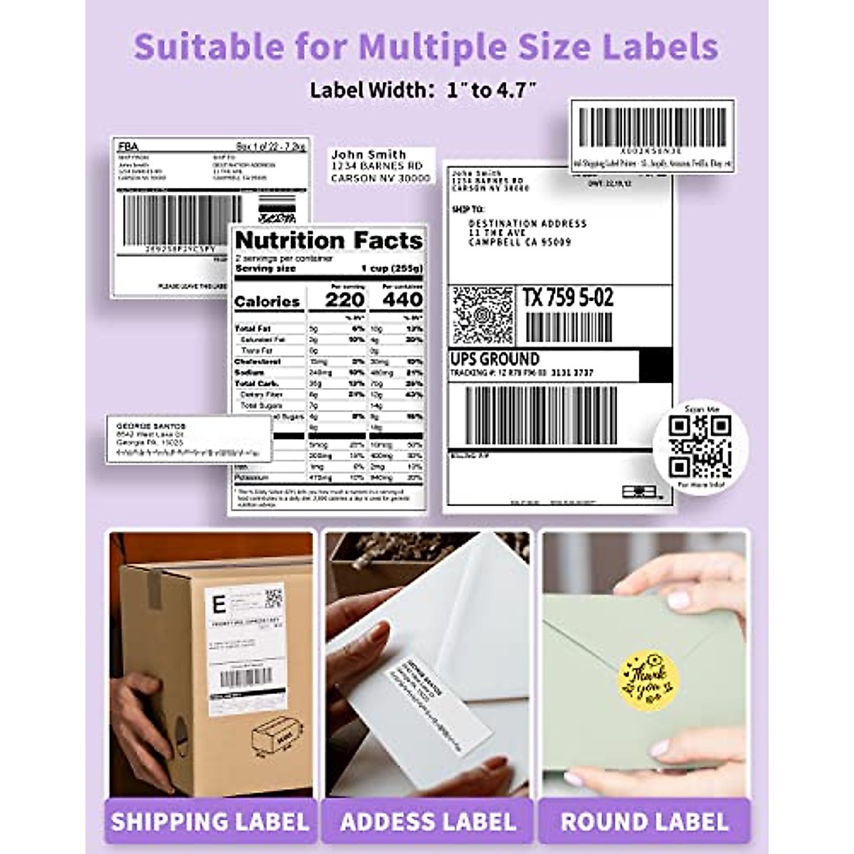 Phomemo 4x6 Shipping Label Printer for Small Business - High Speed Thermal Label Maker Work with Windows,Mac,Linux&Chrome OS, Direct Thermal Printer Support Shipping, Barcode, Household Label and More