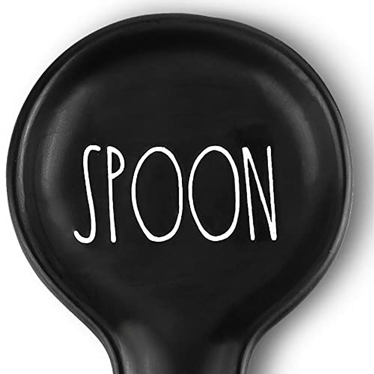 Ceramic Spoon Holder for Kitchen Counter by Brighter Barns - Black Kitchen Spoon Rest for Stove Top - Farmhouse Spoon Rest - Ceramic Ladle Spatula Holder for Countertop - Farmhouse Kitchen Decor