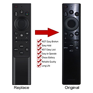 BN59-01386D RMCSPB1EP1 Replace Voice remote control fit for Samsung Smart TV Neo QLED, The Frame and Crystal UHD Series QN43Q60AAFXZA, QN50LS03AAFXZA, QN50Q60AAFXZA, QN50QN90AAFXZA, QN55LS03AAFXZA