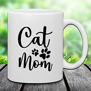WHIDOBE Personalized Cat Mug (2 Cats) Custom 11oz, 15oz Coffee Mug for Cat Lover with Cat Owner's Avatar, Kitten, Names - Gifts for Women, Gift for Her, Customized Mug Gift for Cat Mom - Cat Mom