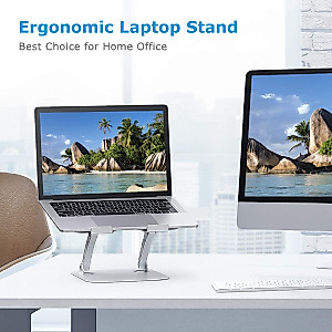 Kalafun Portable Laptop Stand Adjustable Height - MacBook Pro Stand for Desk, Aluminum Foldable Laptop Riser Computer Holder