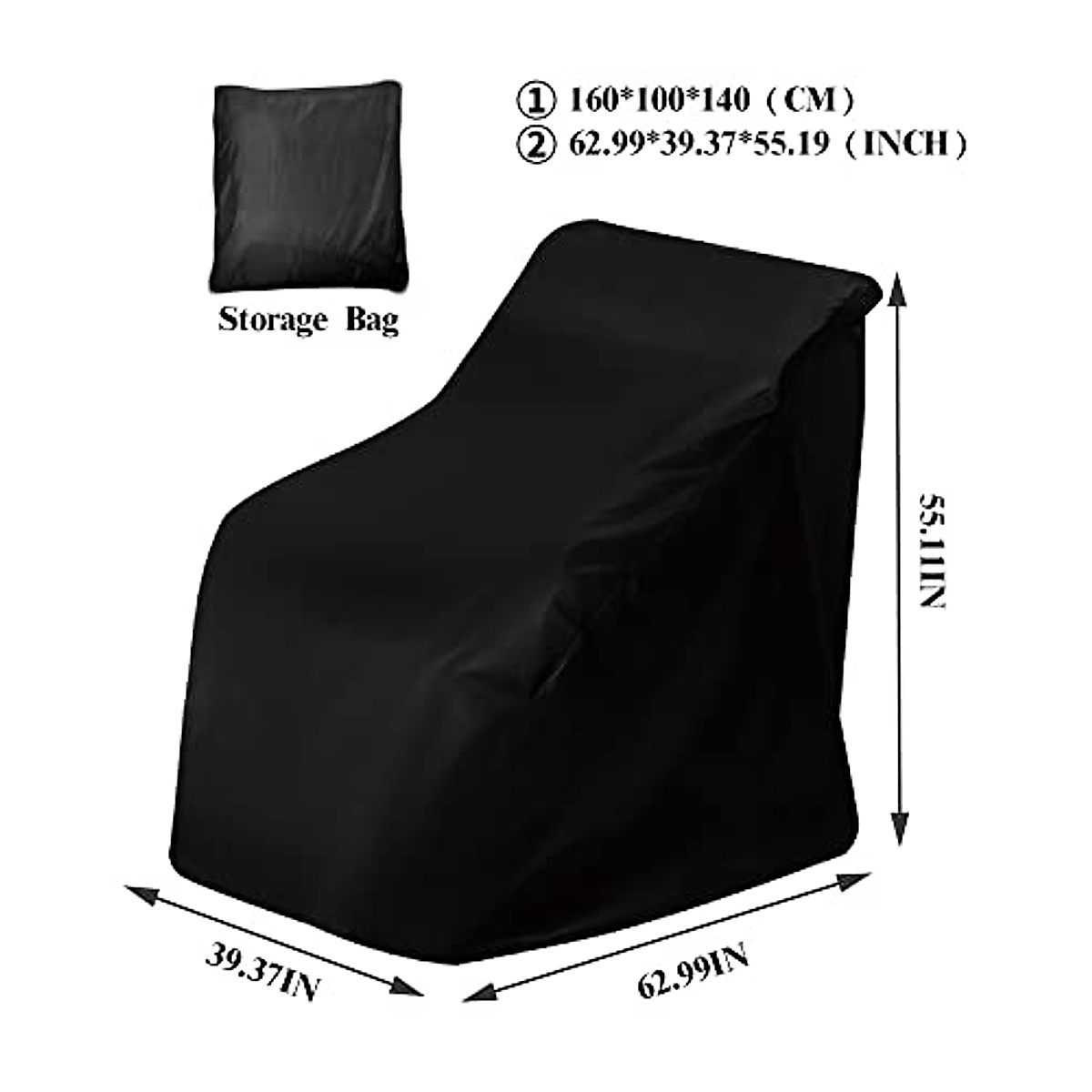 PUDO Massage Chair Cover Recliner Chair Cover for Living Room Full Body Massage Chair Cover cover-black03