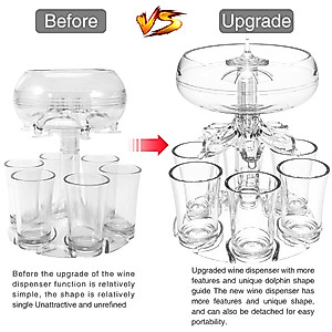 ALEVMOOM 6 Shot Glass Dispenser and Holder,Shots Dispenser for Filling Liquids, Multiple 6 Shot Dispenser,Bar Shot Dispenser, Cocktail Dispenser,Carrier Liquor Dispenser Drink Tool,with Brush