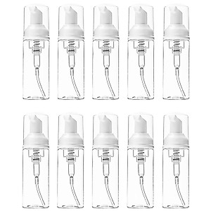 JIUZHU Foam Pump Bottle 10 Pcs 2oz Foaming Soap Pump Dispenser & BPA Free for Cleaning, Travel, Cosmetics Packaging, Hand Soap Foaming, Wash Eyelashes，Shampoo