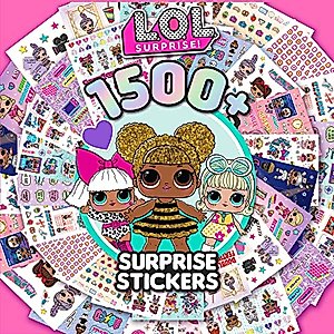 L.O.L. Surprise! 1500+ Little Sister & Tots Stickers, Queen Bee, Diva, Go-Go Gurl, Glitter Queen, Cosmic Queen, Shapes, Super B.B., Rocker, Cute Gifts for Girls Kids Teens Adults