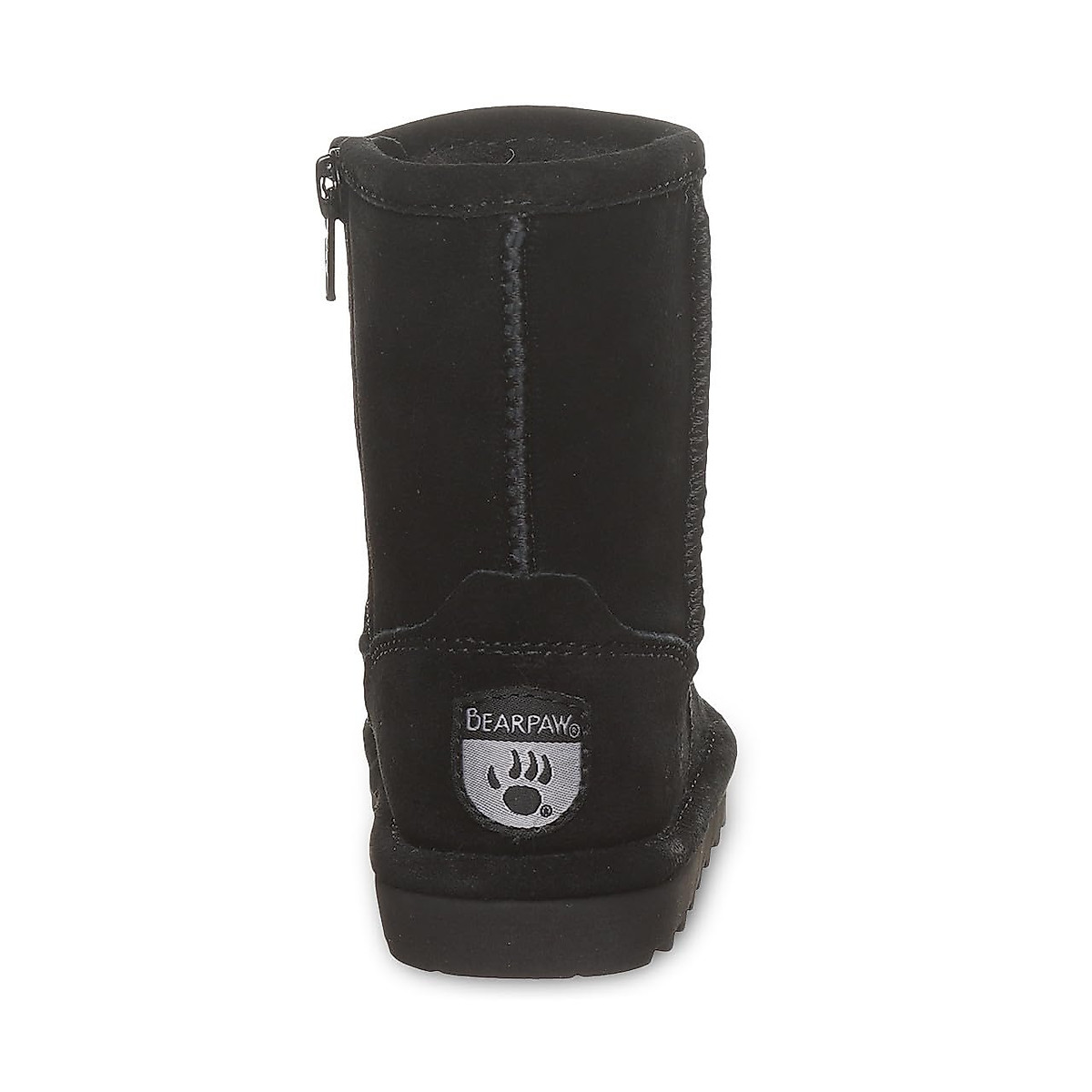 BEARPAW Elle Toddler Black Size 12 | Toddler's Boot Classic Suede with Zipper | Kid's Slip On Boot | Comfortable Winter Boot