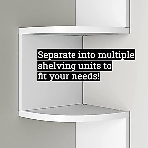 Greenco 5 Tier Wall Mount Corner Shelves Gray Finish