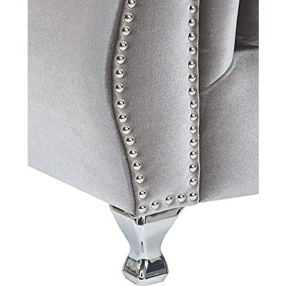 Coaster Furniture Frostine Sofa Silver Velvet Chrome Chrome 551161