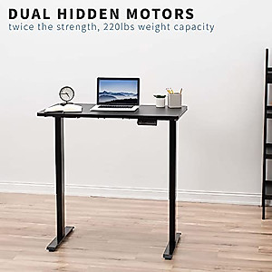 VIVO Electric Dual Motor Standing Desk Frame for 43 to 79 inch Table Tops, Frame Only, Ergonomic Standing Height Adjustable Base with Push Button Memory Controller, Black, DESK-V122EB