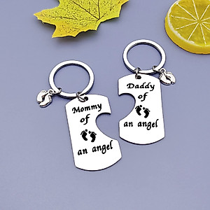 Miscarriage Gift Loss of Baby Gifts Keychain Infant Loss Gifts for Parents Keyring Loss Memorial Gifts Sympathy Gift for Loss of Baby Jewelry Baby Memorial Gift