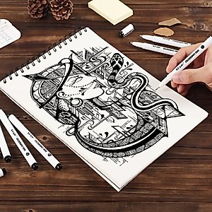 SFAIH Calligraphy Pens Markers Set - 8 Size Black Calligraphy Pens for Writing With Chisel Tip And Brush Tip, Calligraphy Pen Set for Beginners Adults