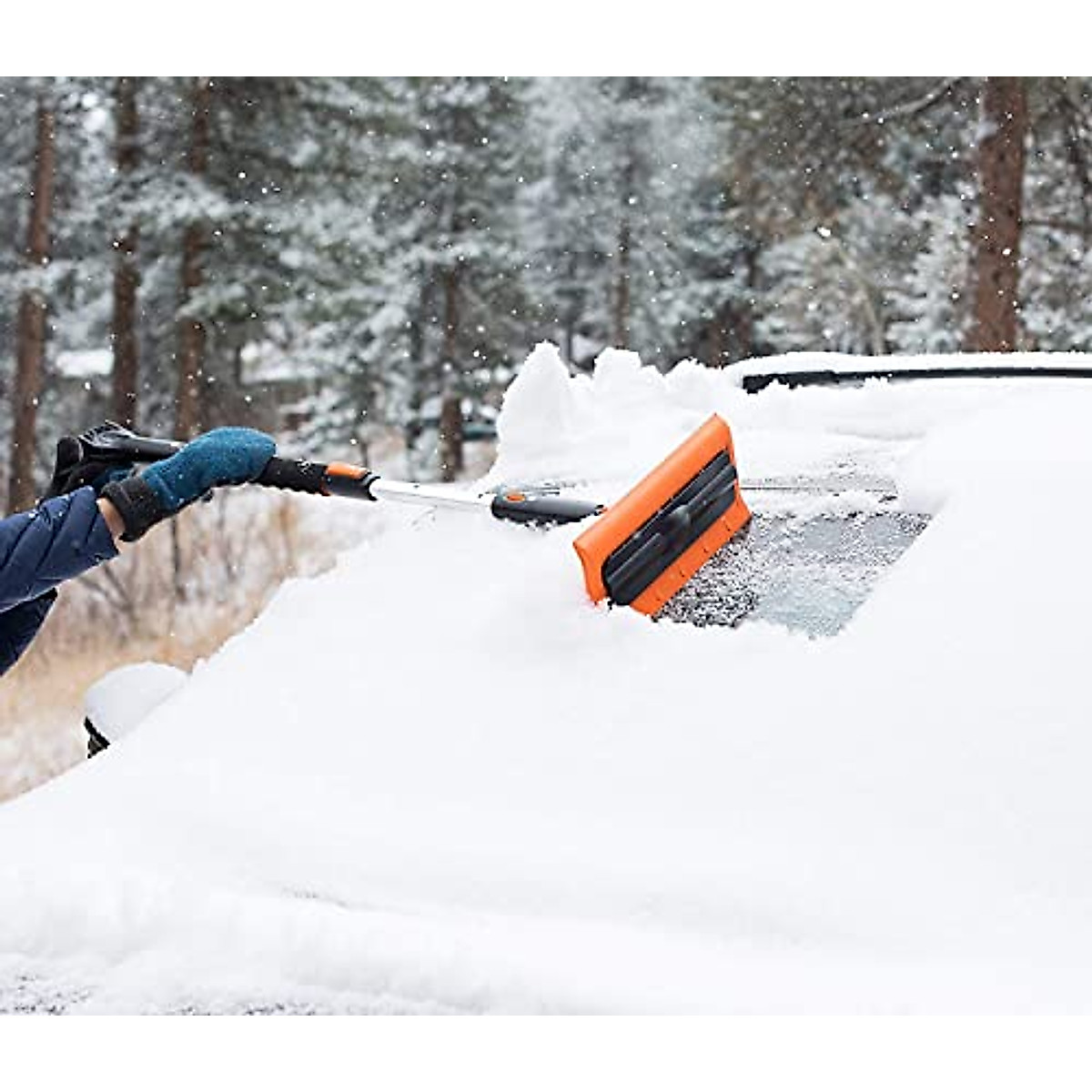 BIRDROCK HOME 39" Extendable Snow Brush with Detachable Ice Scraper for Car | 14" Wide Foam Head | Size: Car & SUV | Lightweight Aluminum Body with Ergonomic Grip | Windshield & Paint Safe…