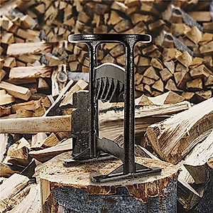 Yan Ran Firewood Kindling Splitter - Manual Wood Log Splitter Firewood Cutter - Cast Iron Wood Splitter Wedge for Home, Campsite (6.5&quot; DIAM.)