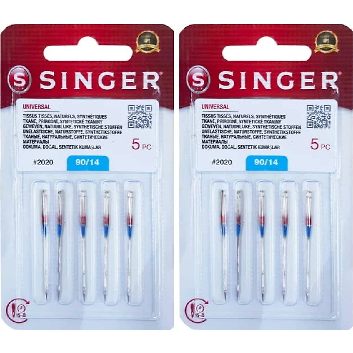 Singer All Purpose Sewing Machine Oil, 3.38-Fluid Ounce, and 10 Counts of Singer Sewing Machine Needles 2020 Red Band Size 14/90 Bundle with Inceler Brand Plastic Bobbin