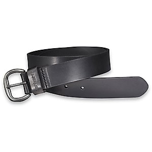 Carhartt Women's Casual Rugged Belts, Available in Multiple Styles, Colors & Sizes, Bridle Leather Debossed Keeper (Black), Medium