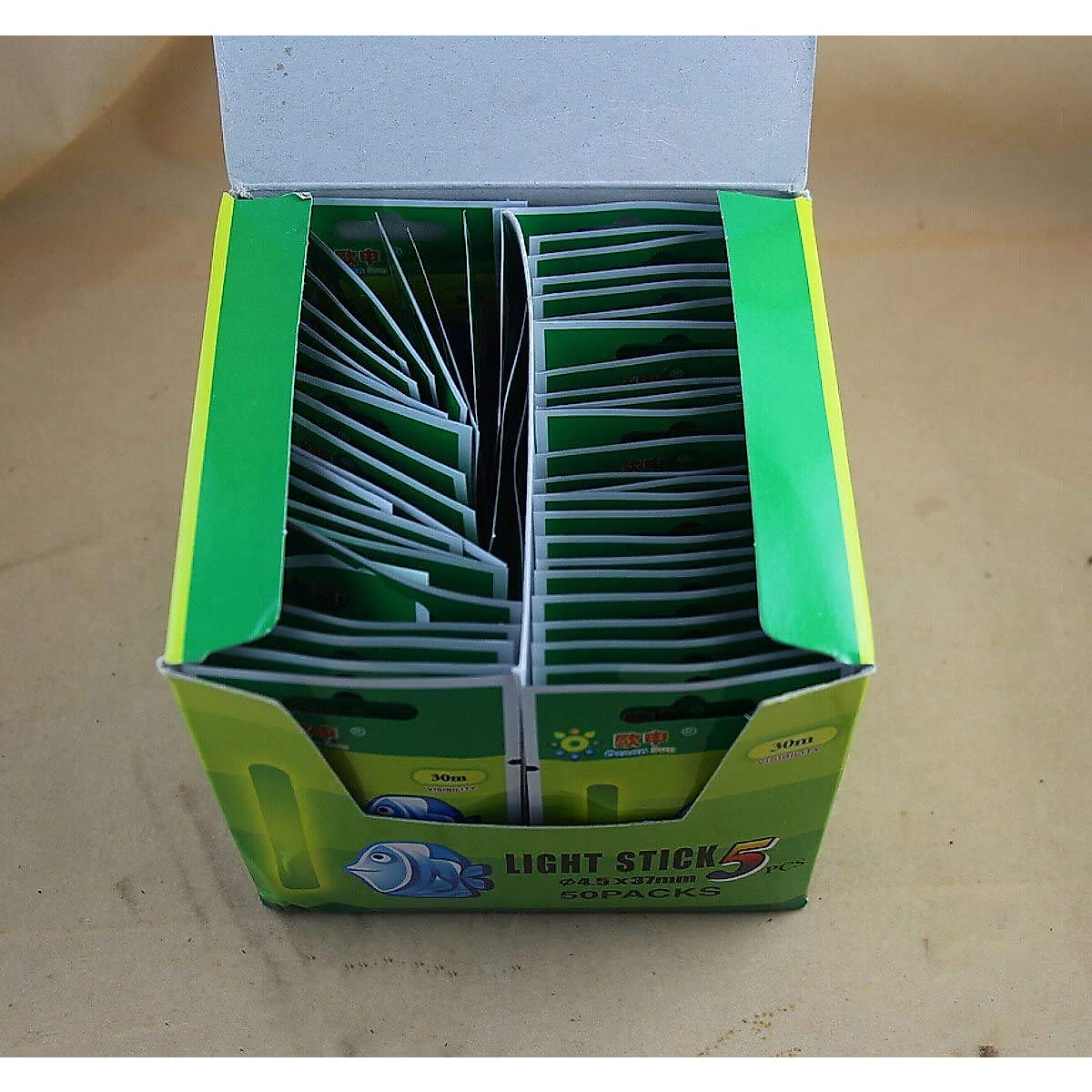 Brccee AC 250 Pieces (50bags) 4.537mm Float Glow Stick Night Fishing Green Fluorescent Light