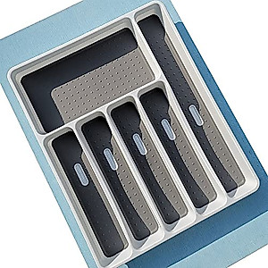 Drawer Organizer Cutlery Tray Silverware Utensil Storage 6 Sections for Kitchen Office Dinning Room